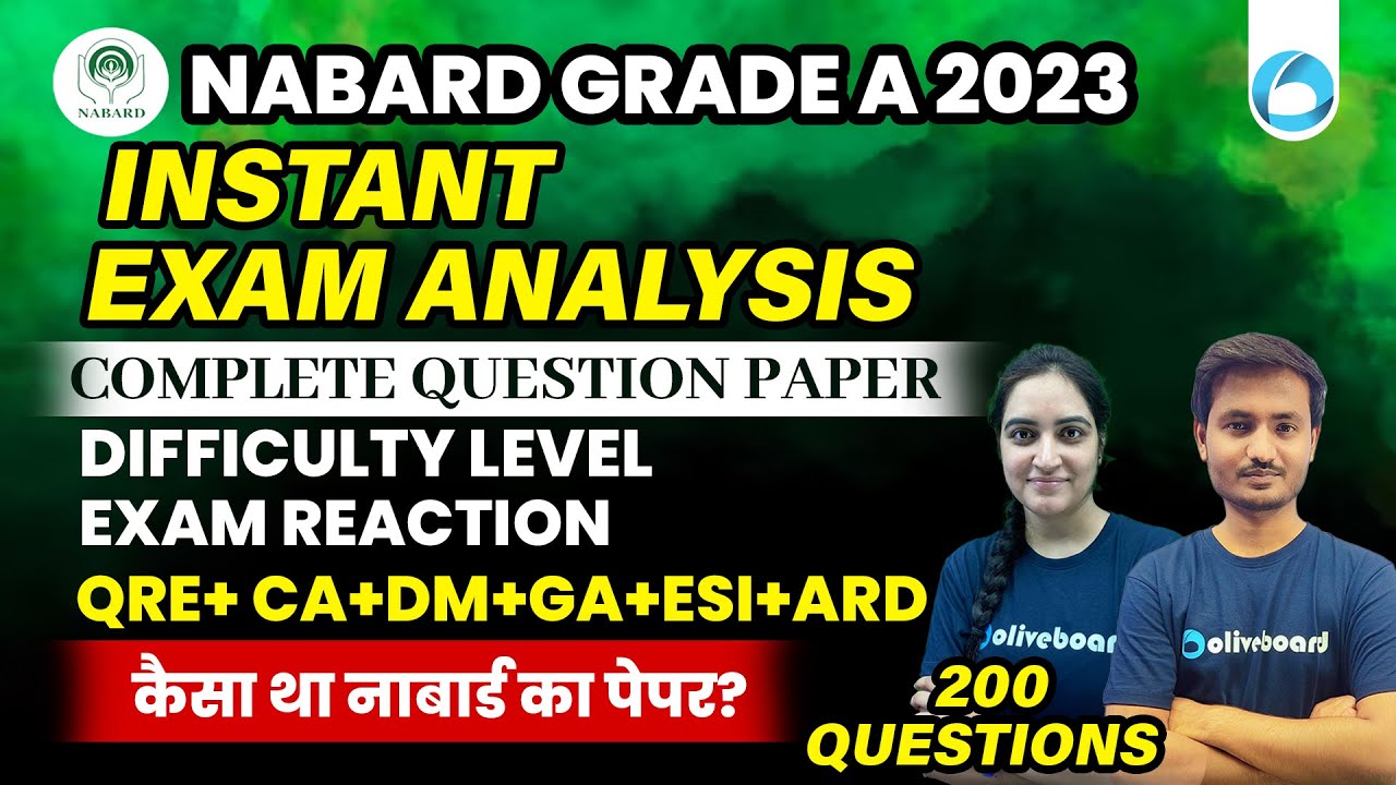 NABARD Grade A Exam Analysis 2023 | Complete question paper (16 Oct ...