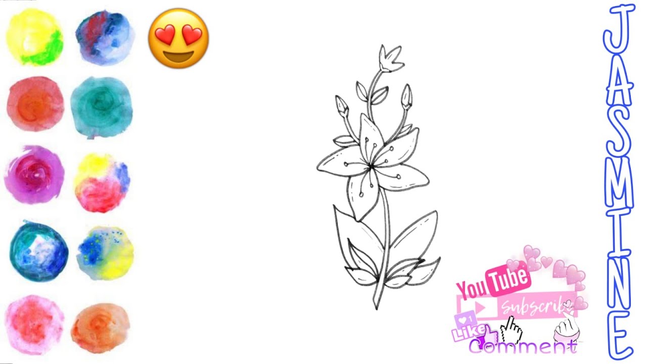 How to Draw Jasmine | Easy & Simple Drawing of Jasmine For Everyone ...