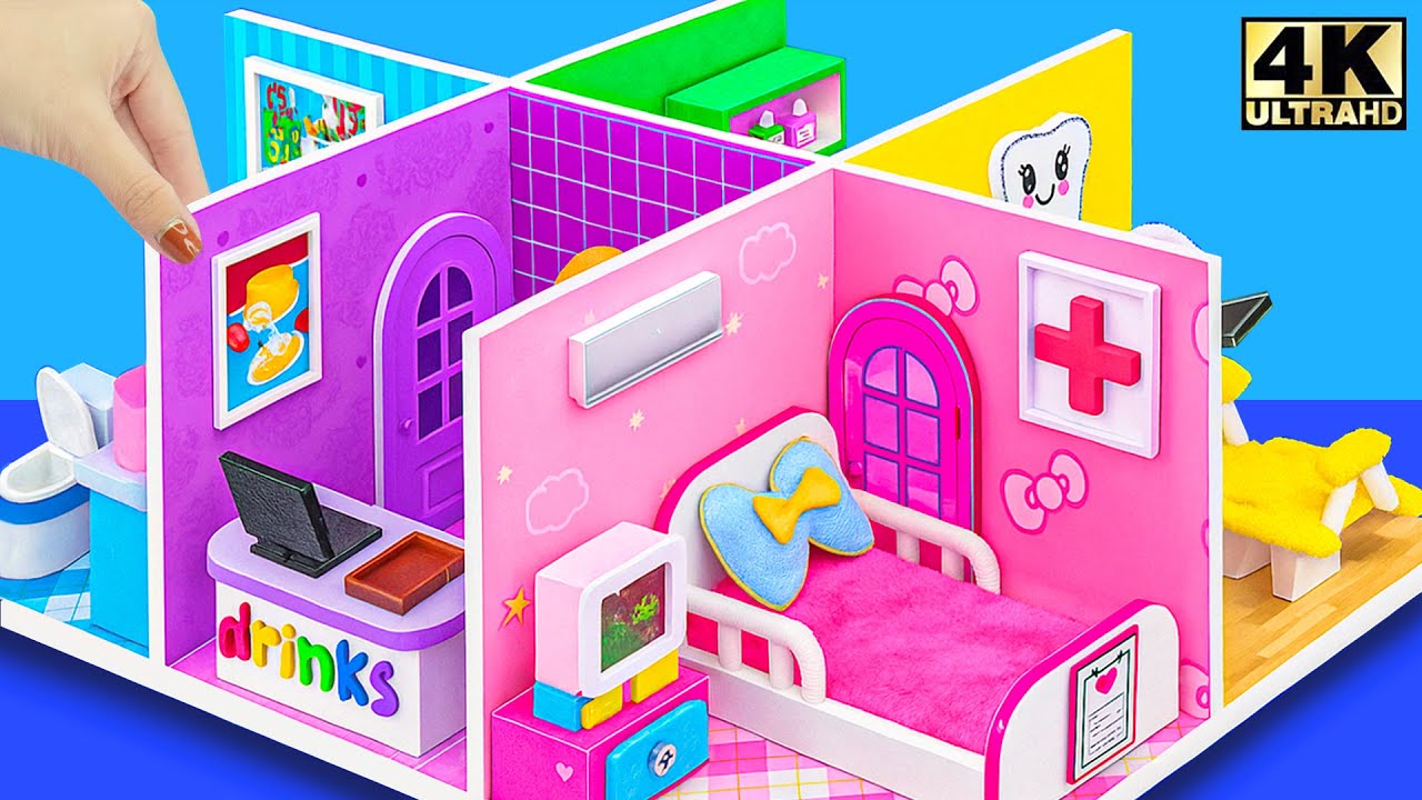 Build Miniature Hospital Dollhouse with 6 Rainbow Doctor Room from ...