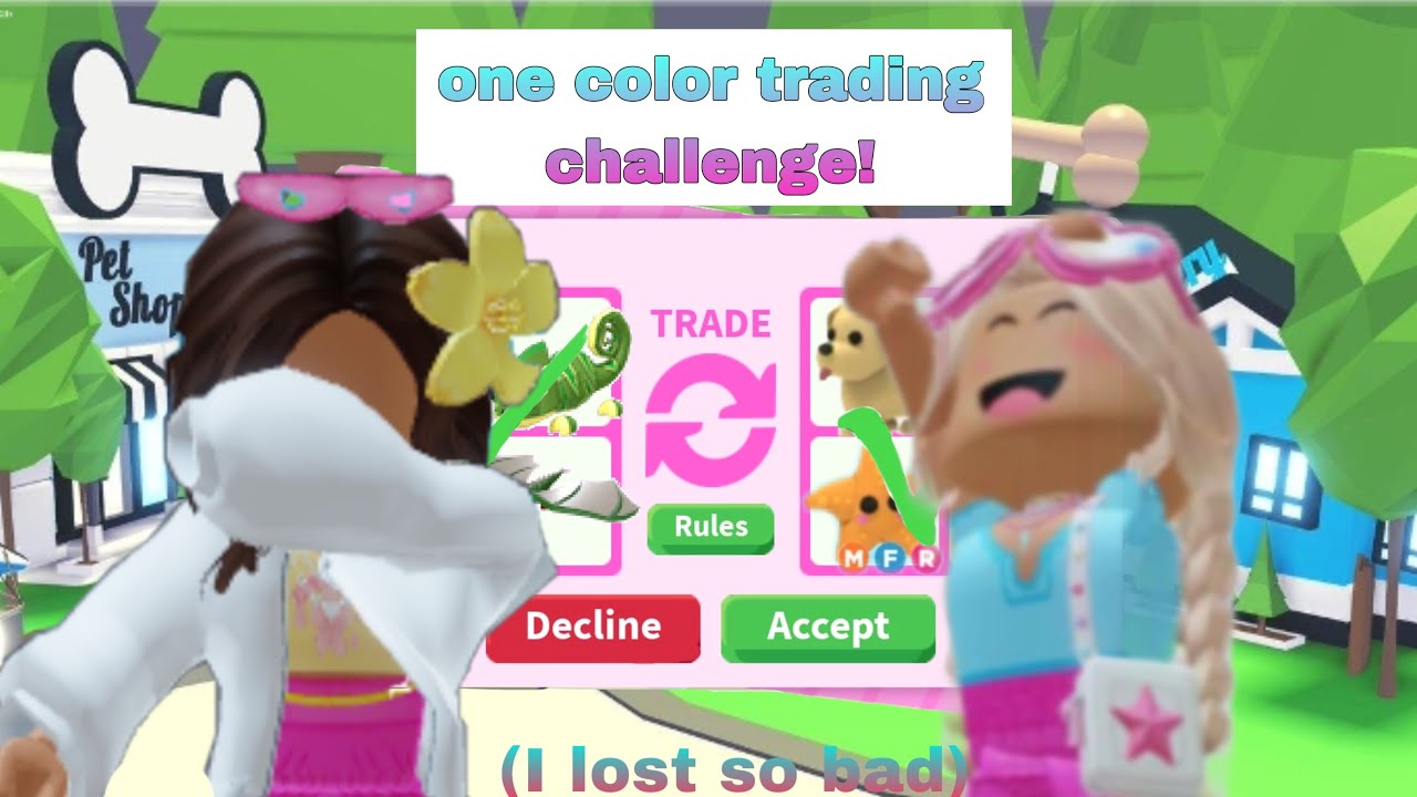1 Color Rainbow Adopt Me Trading Challenge! (I lost so bad) #adoptme # ...