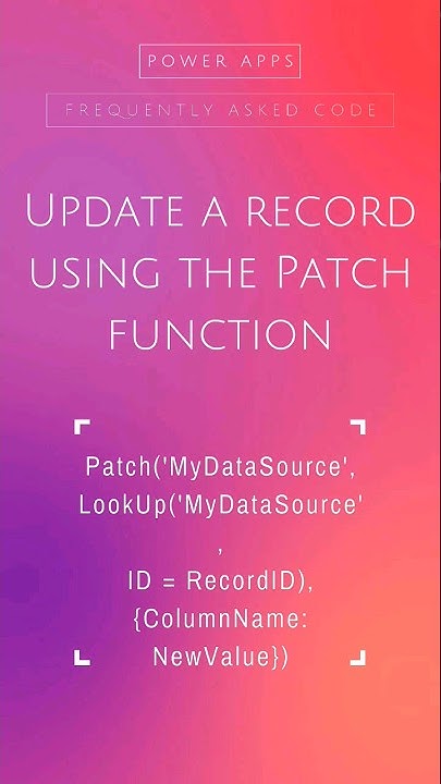 🗃 PowerApps Code: Patching #powerapps - YouTube
