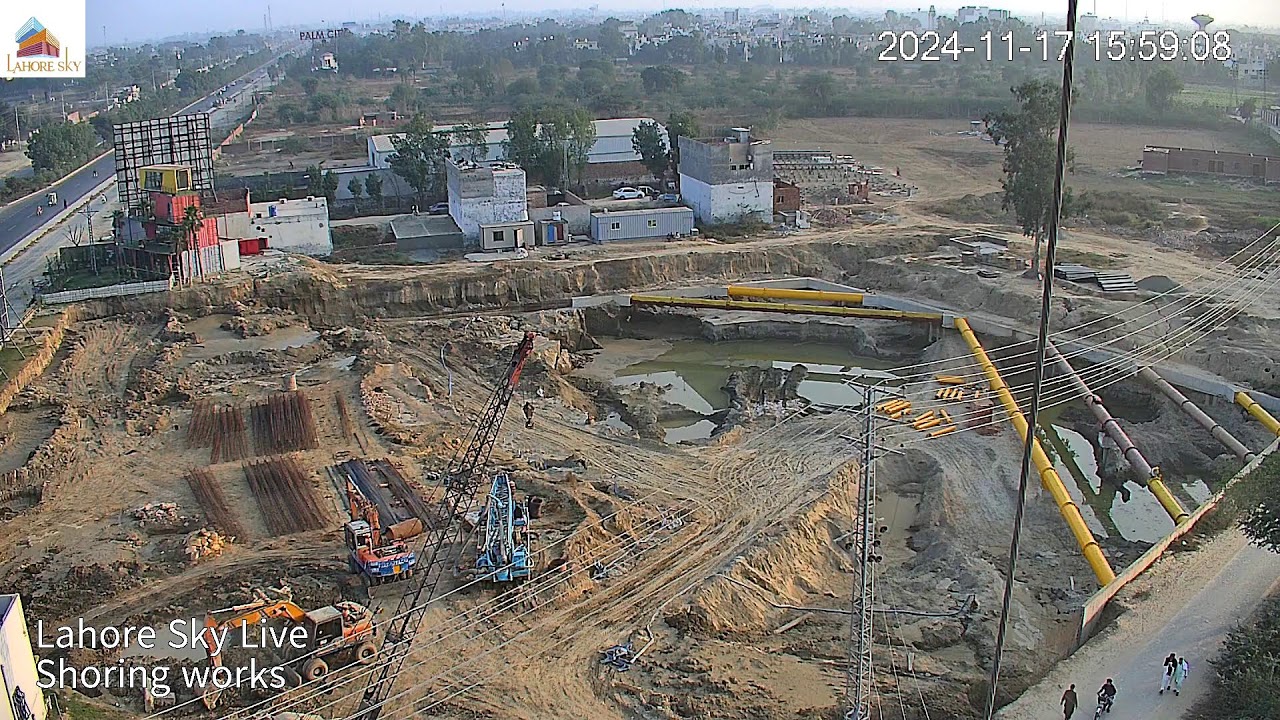 LIVE | Shoring Works | Construction Stream Lahore Sky By OZ Developers ...