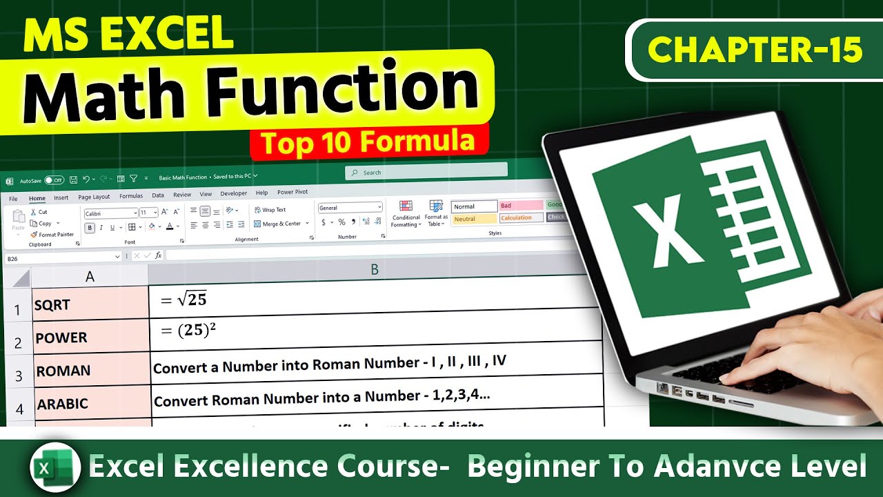 Class 15 - Top Math Functions in Excel || Excel Excellence Course - YouTube