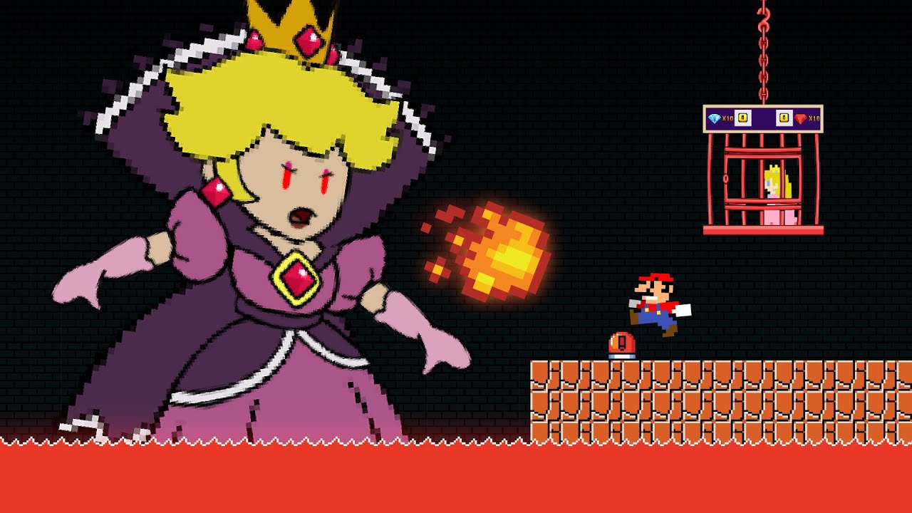 Evil Peach vs Mario in Maze Mayhem - YouTube