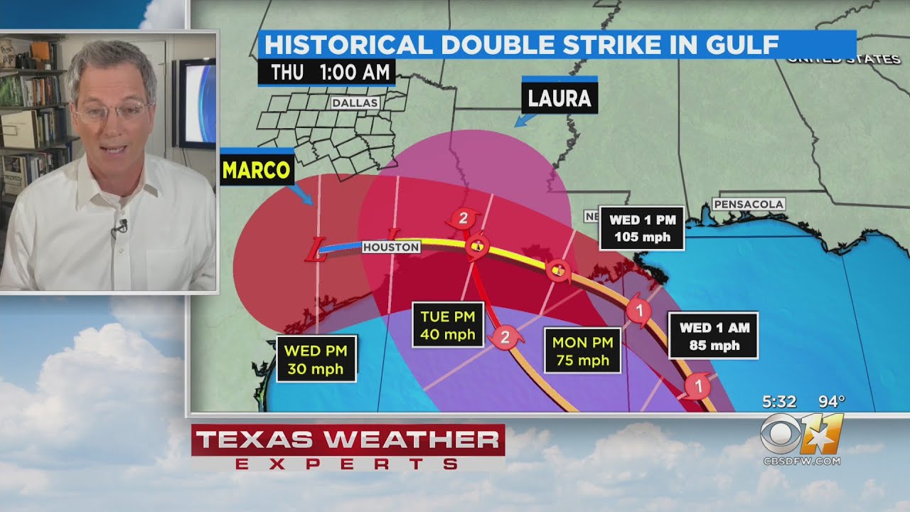Latest Track Of Hurricane Marco, Tropical Storm Laura As They Approach ...
