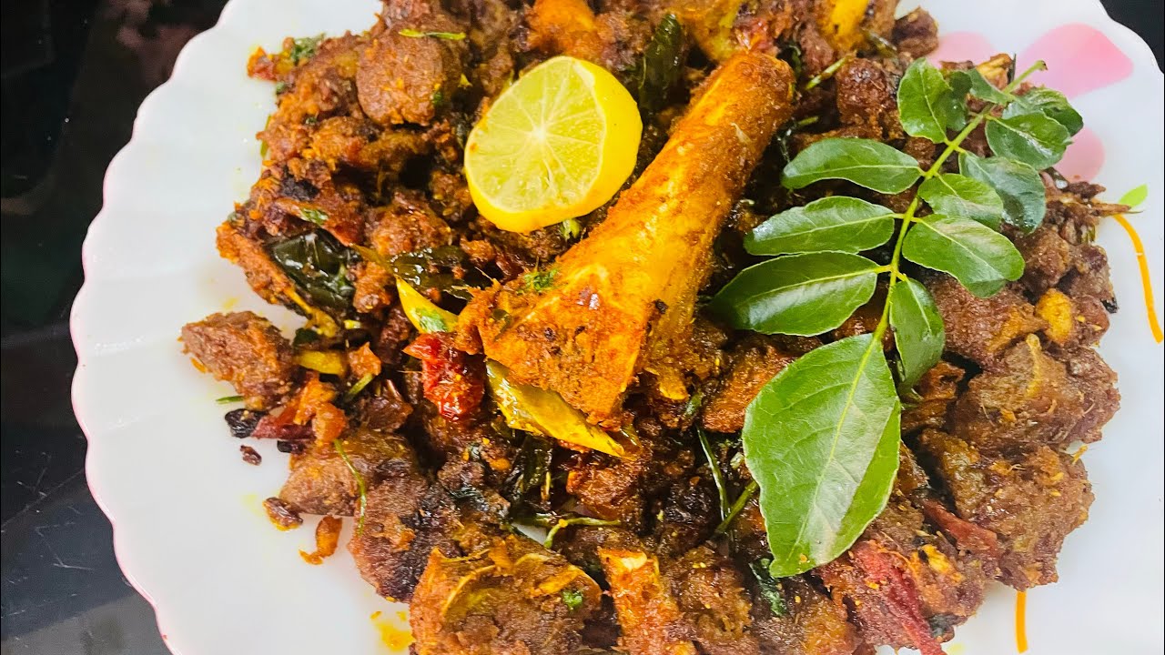 Mutton Fry | Mutton Dry Roast | Spicy Mutton Fry Recipe | Simple and ...