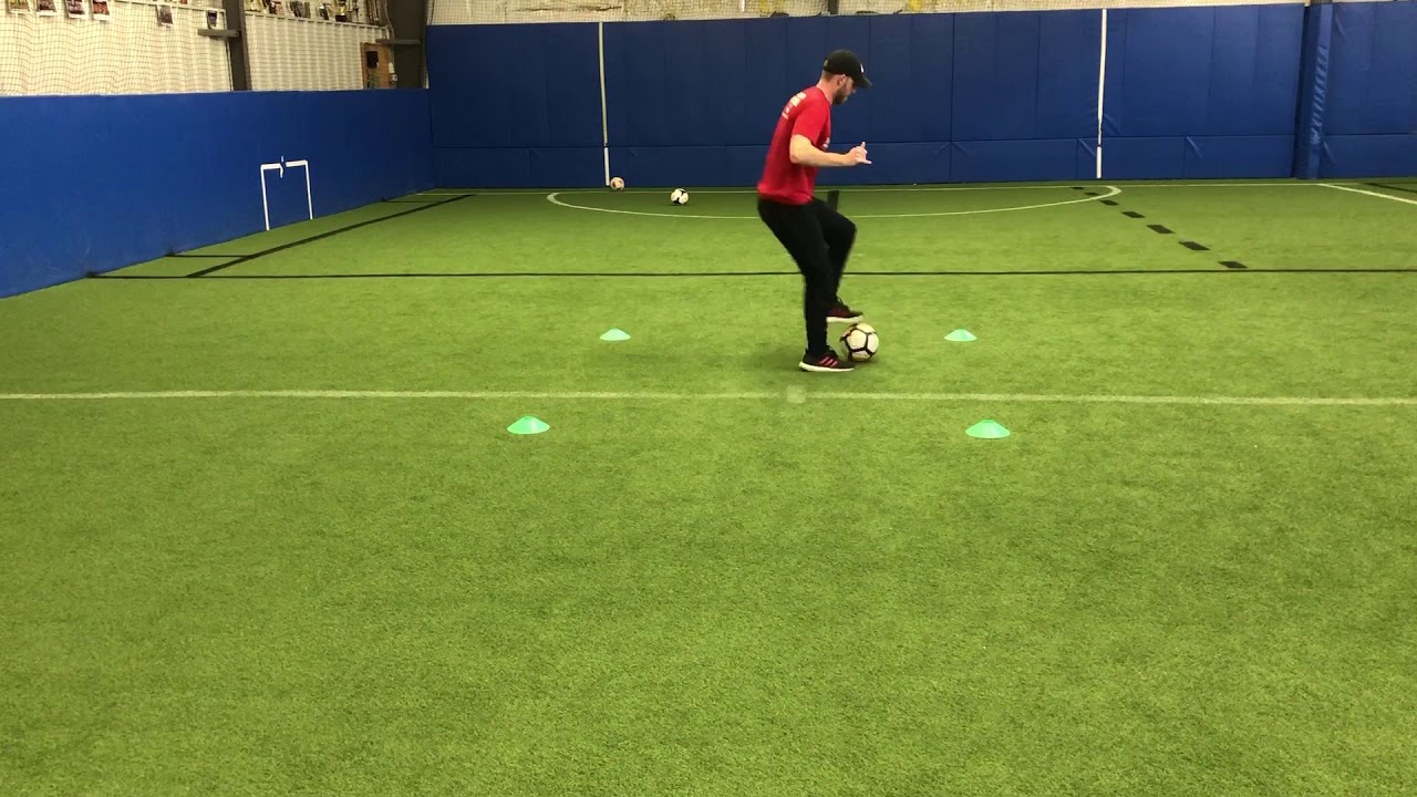 4 cone skills drill ( toe taps) - YouTube