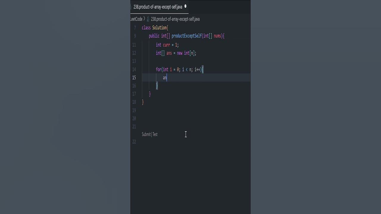 Product Of Array Except Self Leetcode 238 Leetcode Dsa Java