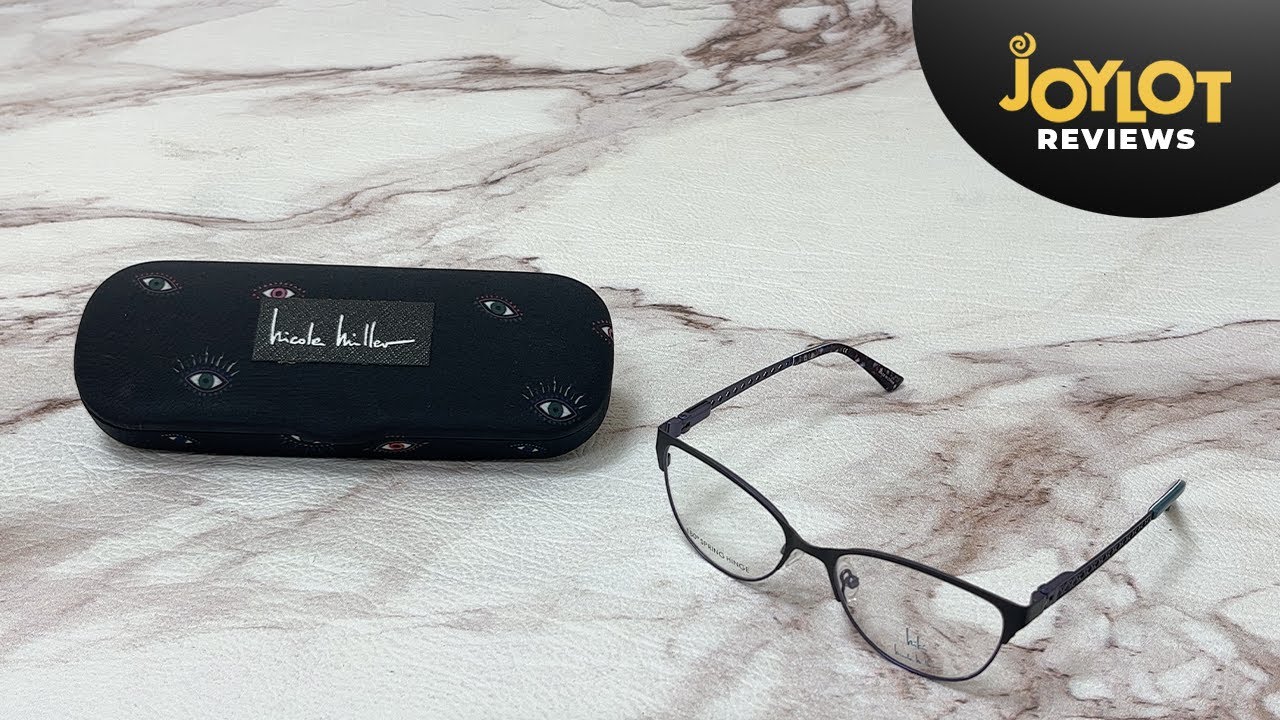 Nicole Miller Eyeglasses Model-Piper Color-C01 Black/Eggplant - YouTube