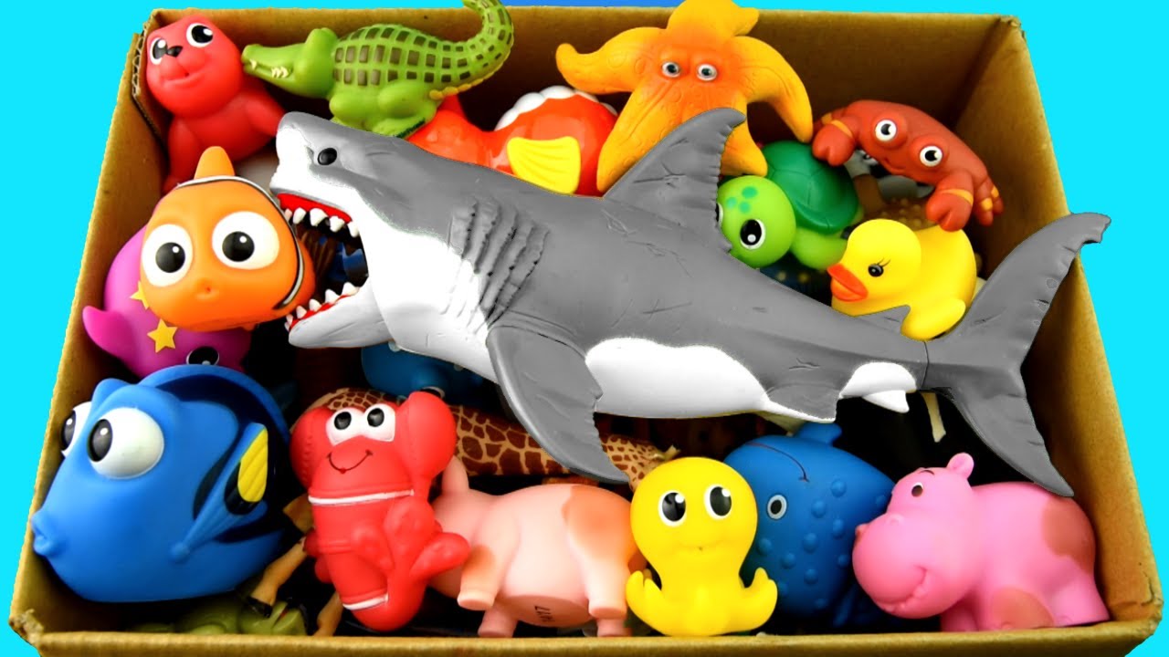 Big Box Of Wild Animal Toys - Learn Animal Names For Kids - YouTube