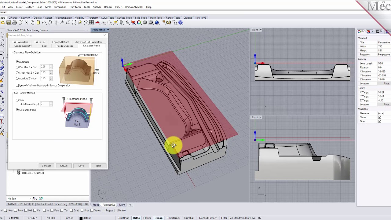 RhinoCAM 2018, 3 Axis Introduction - YouTube