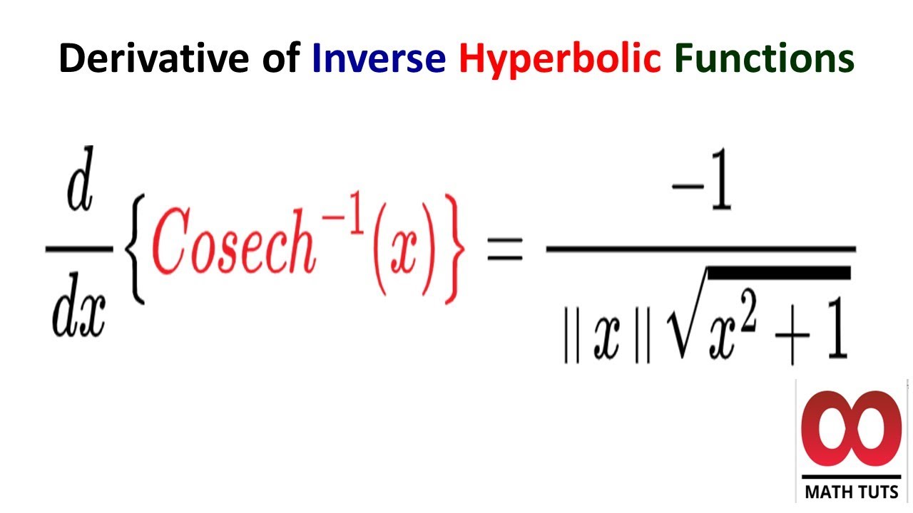 Derivative Of Inverse Hyperbolic Cosec x Differentiation YouTube