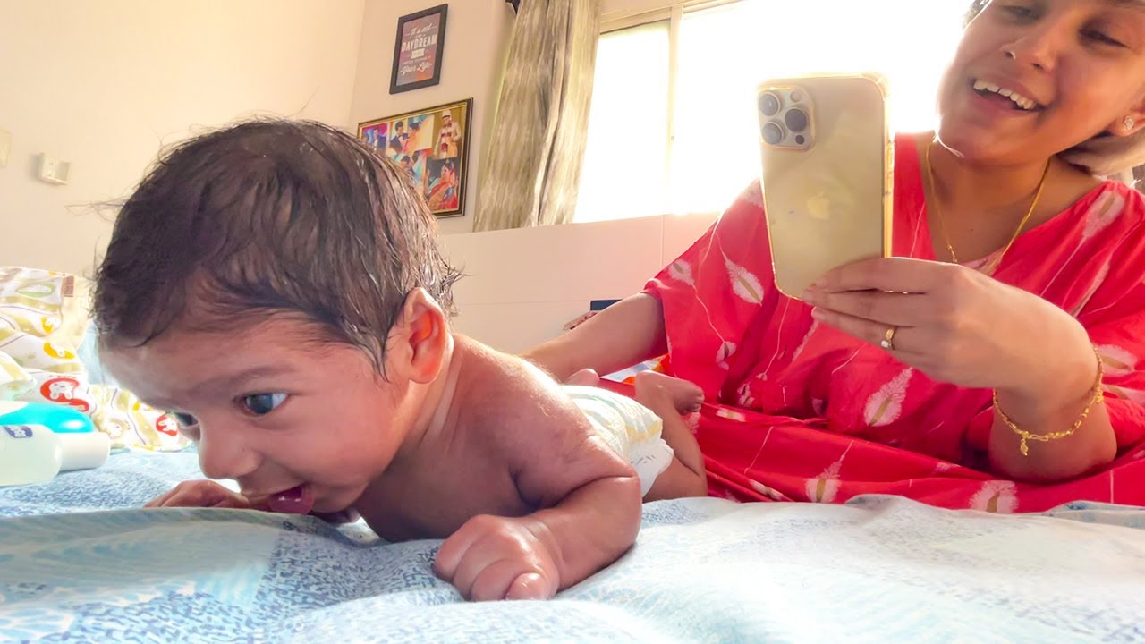 Junior is Trying to Lift His Head Up 😍 Baby Meeting Milestones - YouTube