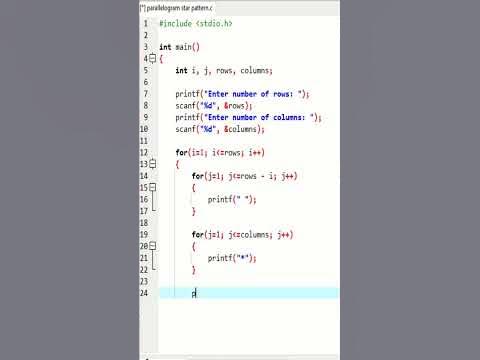 Print parallelogram using Star Pattern in C Programming | Logical | #ProgrammingEye | #Short ...