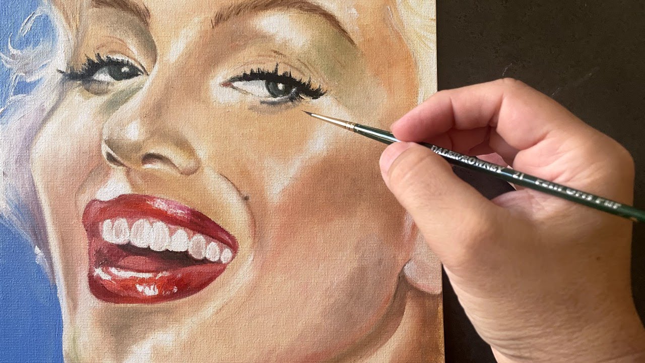 Painting a portrait of Marilyn Monroe OIL - EASY - FAST - Alla Prima ...