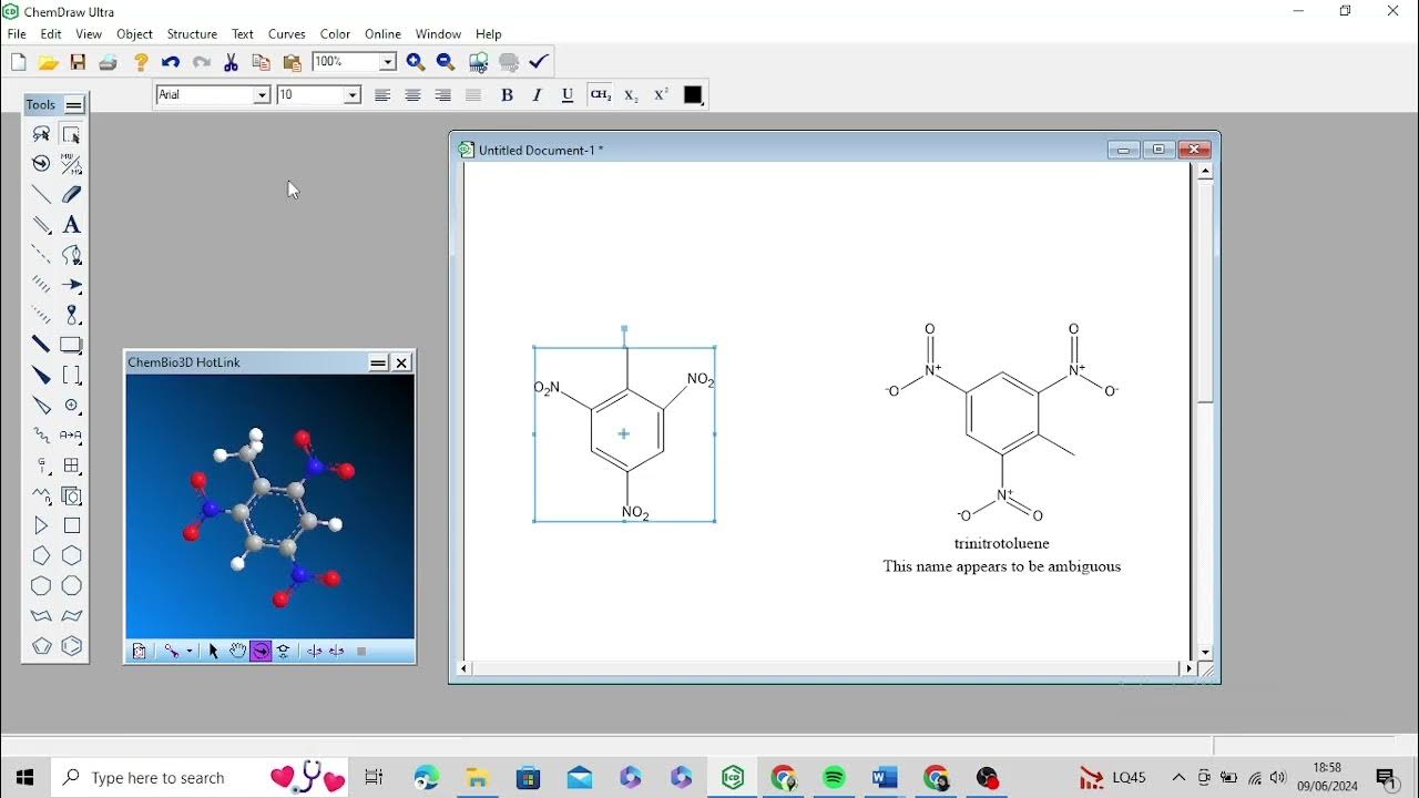 Tutorial Penggunaan Software ChemDraw Ultra (dan aplikasinya pada senyawa TNT) - YouTube