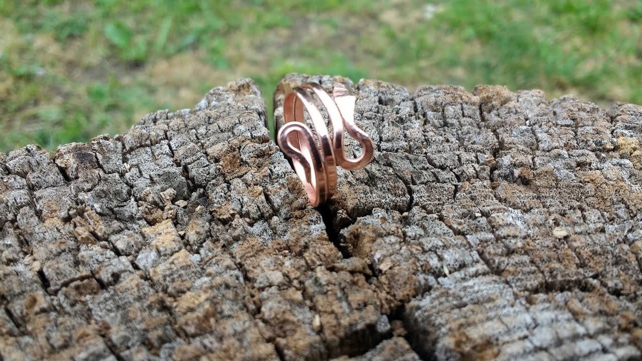 How to make Snake ring with copper wire (timelapse) - YouTube