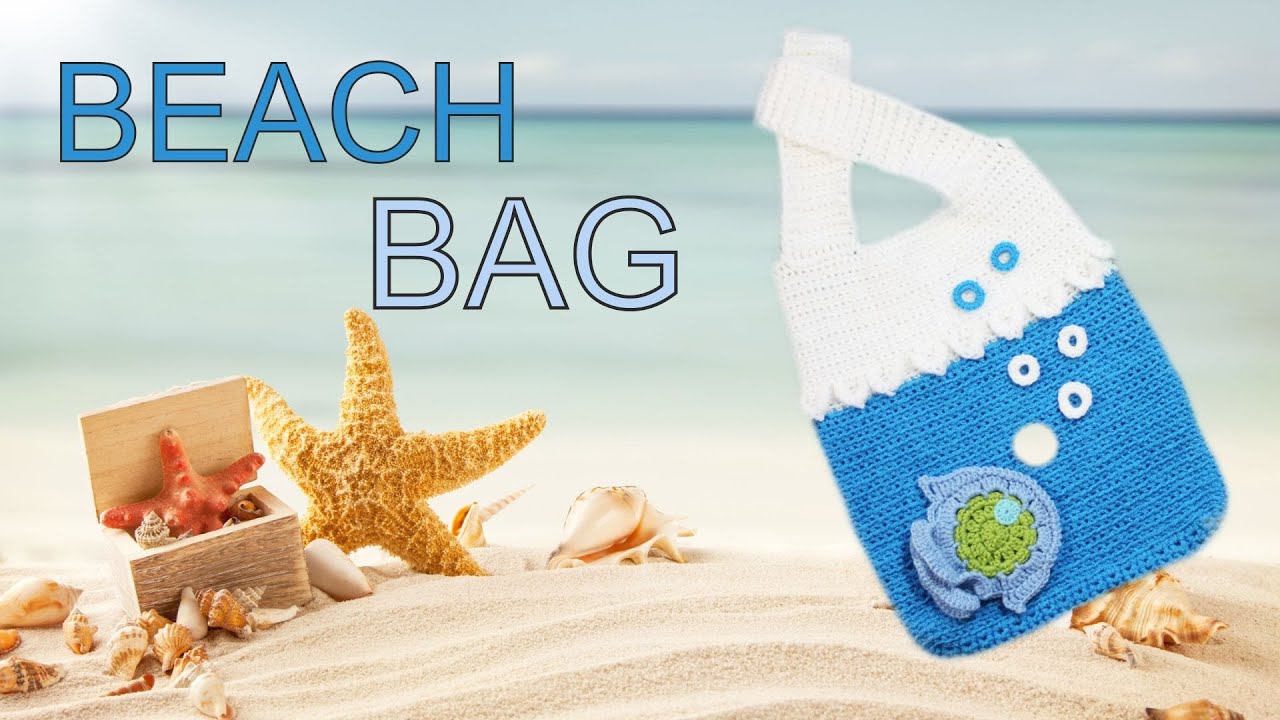 How to crochet a bag Beach bag easy Free pattern Tutorial - YouTube