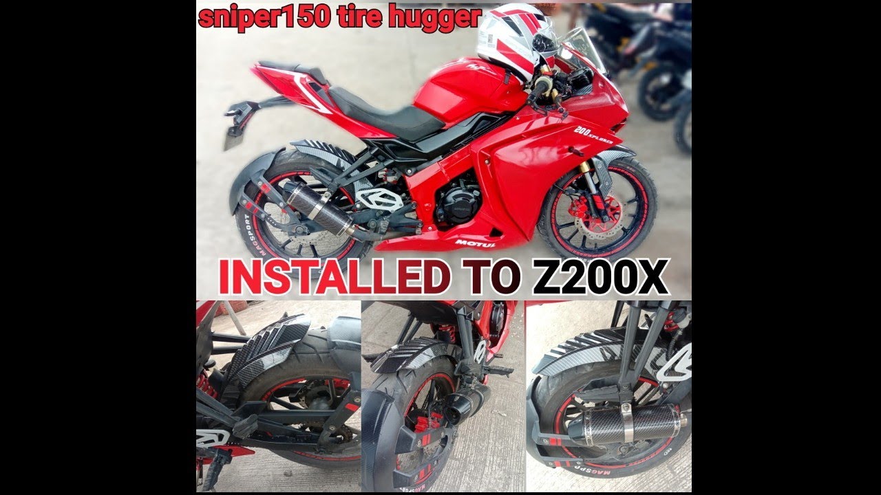 Tire hugger for z200s, z200x z200II motorstar - YouTube