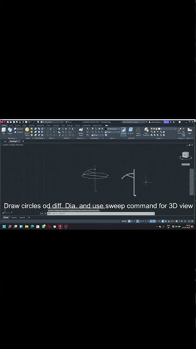 2D to 3D using sweep command in AutoCAD - YouTube