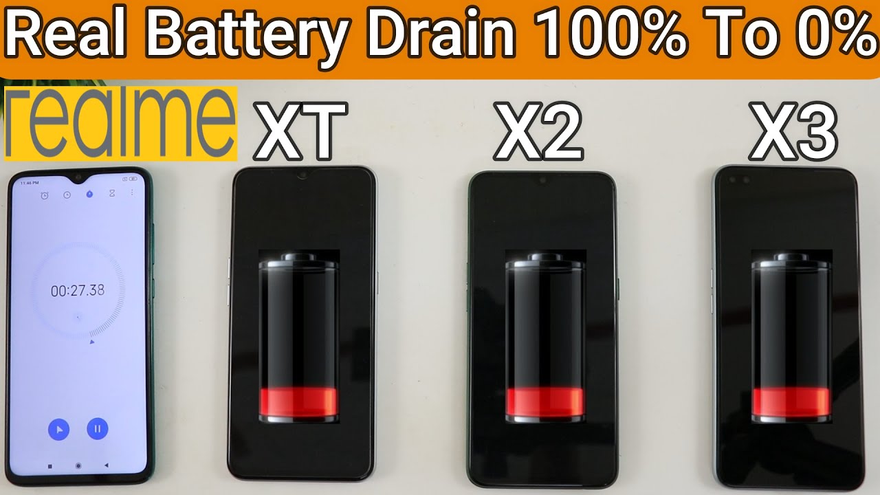 Realme X3 vs Realme X2 vs Realme XT Battery Drain 100% To 0% Test In ...