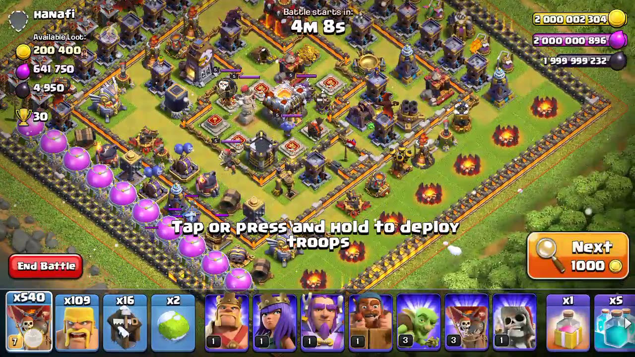 Coc 😱😱😱500 loons(max) to destroy TH11 lol - YouTube