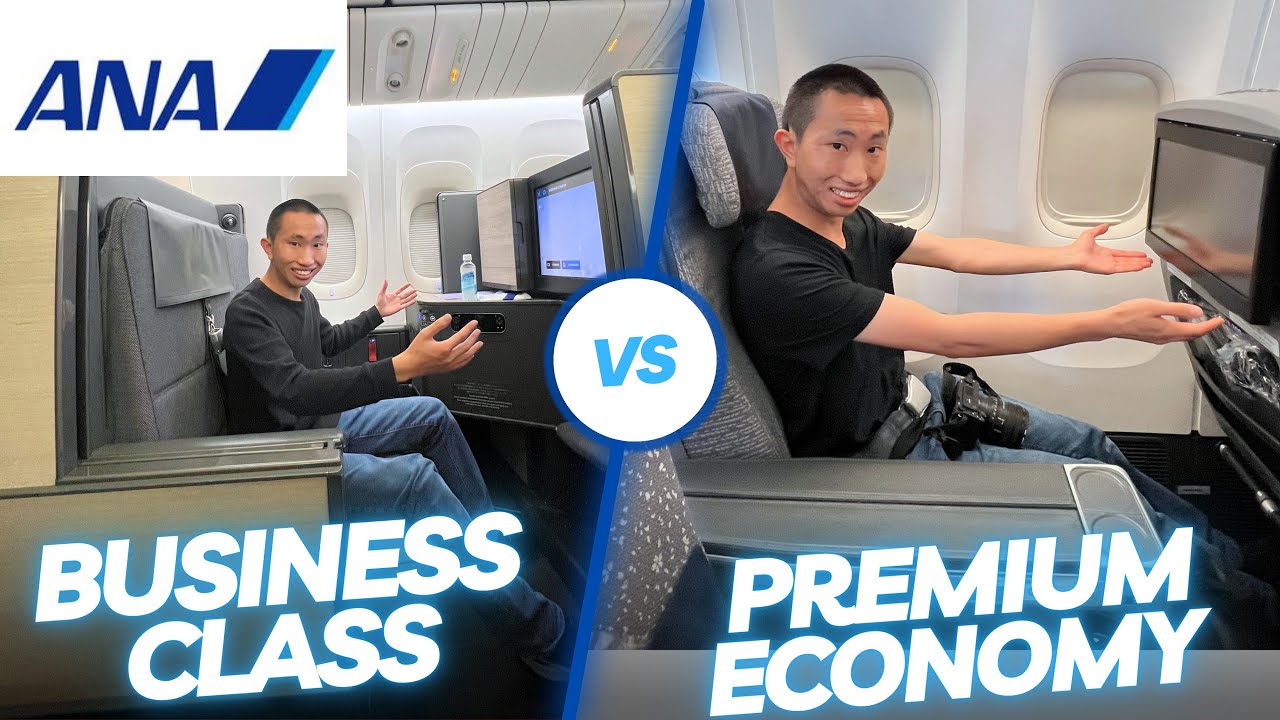 ANA Business Class VS Premium Economy B777-300ER New Cabin | San Francisco & Tokyo Narita ...