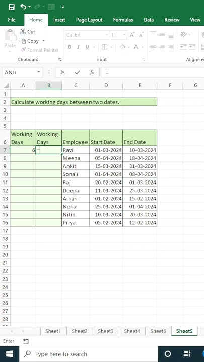 Calculate Working Days Between Two Dates in Excel | NETWORKDAYS Formula ...