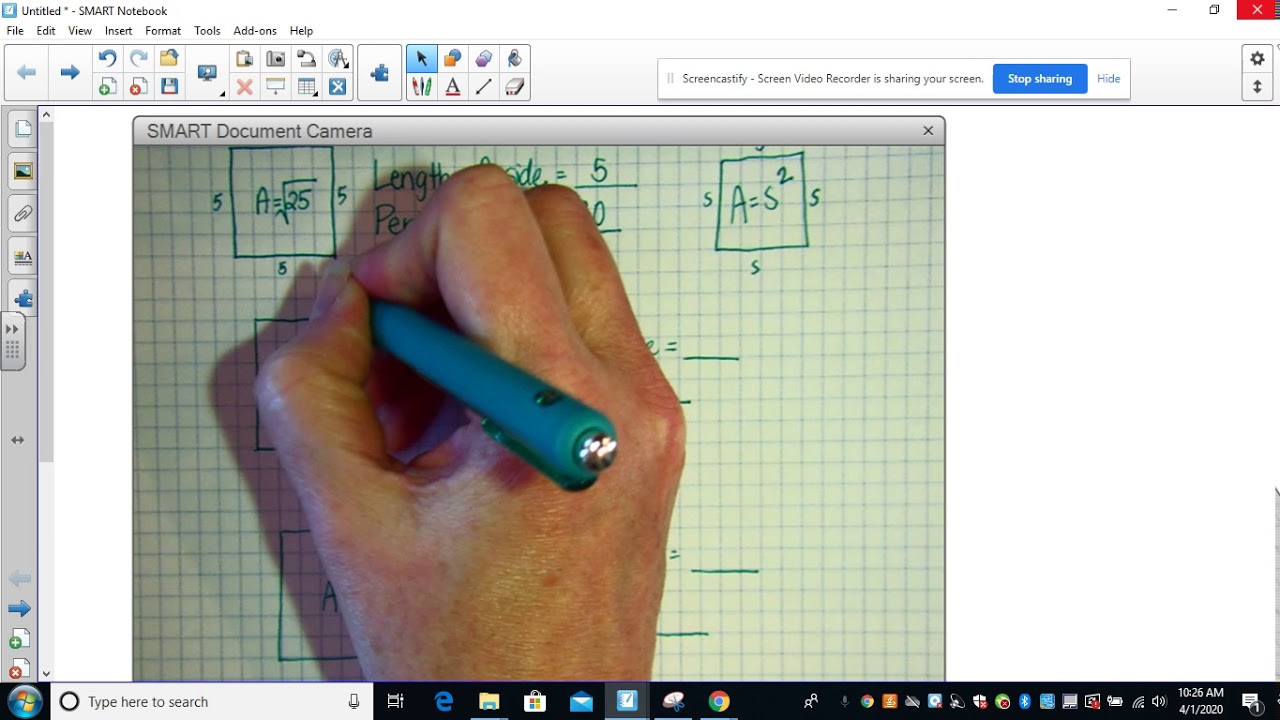 Applying Square Roots to Area of Squares - YouTube