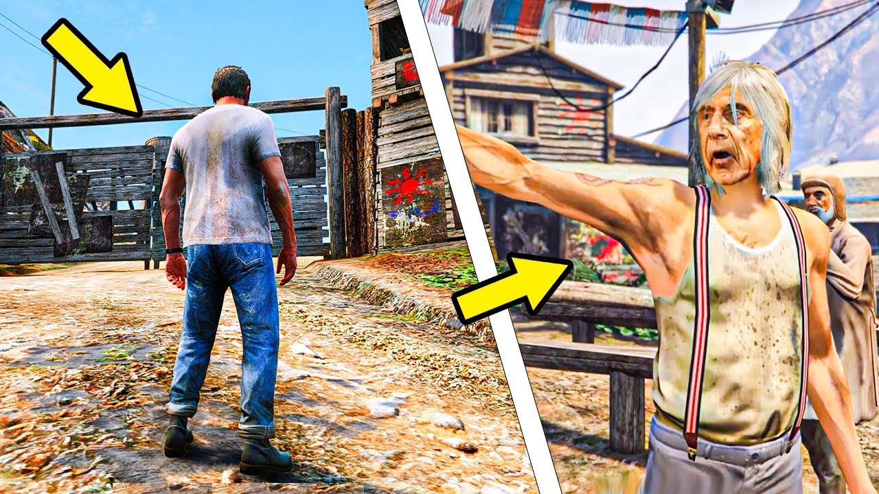 اخيرا إكتشفت سر قرية المجانين (وجود مدخل سري) لعبة جي تي أي 5 | | GTA V ...