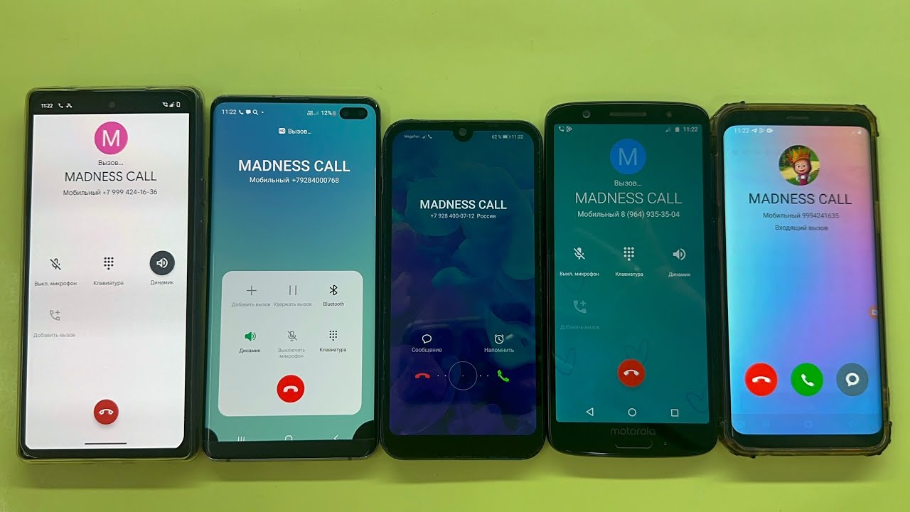 Incoming Call Five Phones Top Model Samsung S10+ / Pixel 6pro/ Galaxy ...