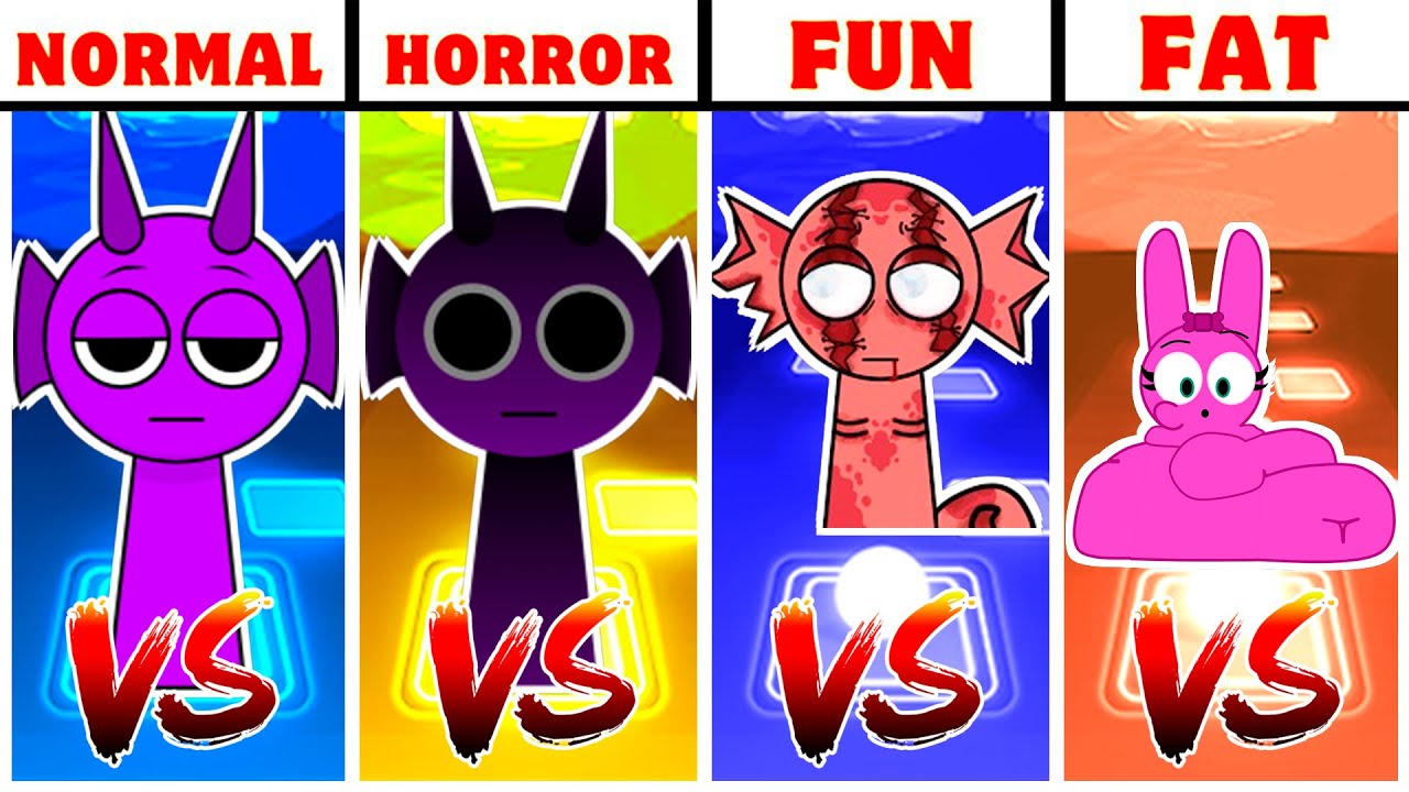 INCREDIBOX SPRUNKI NORMAL VS HORROR VS FAT VS FUN TILES HOP in ...