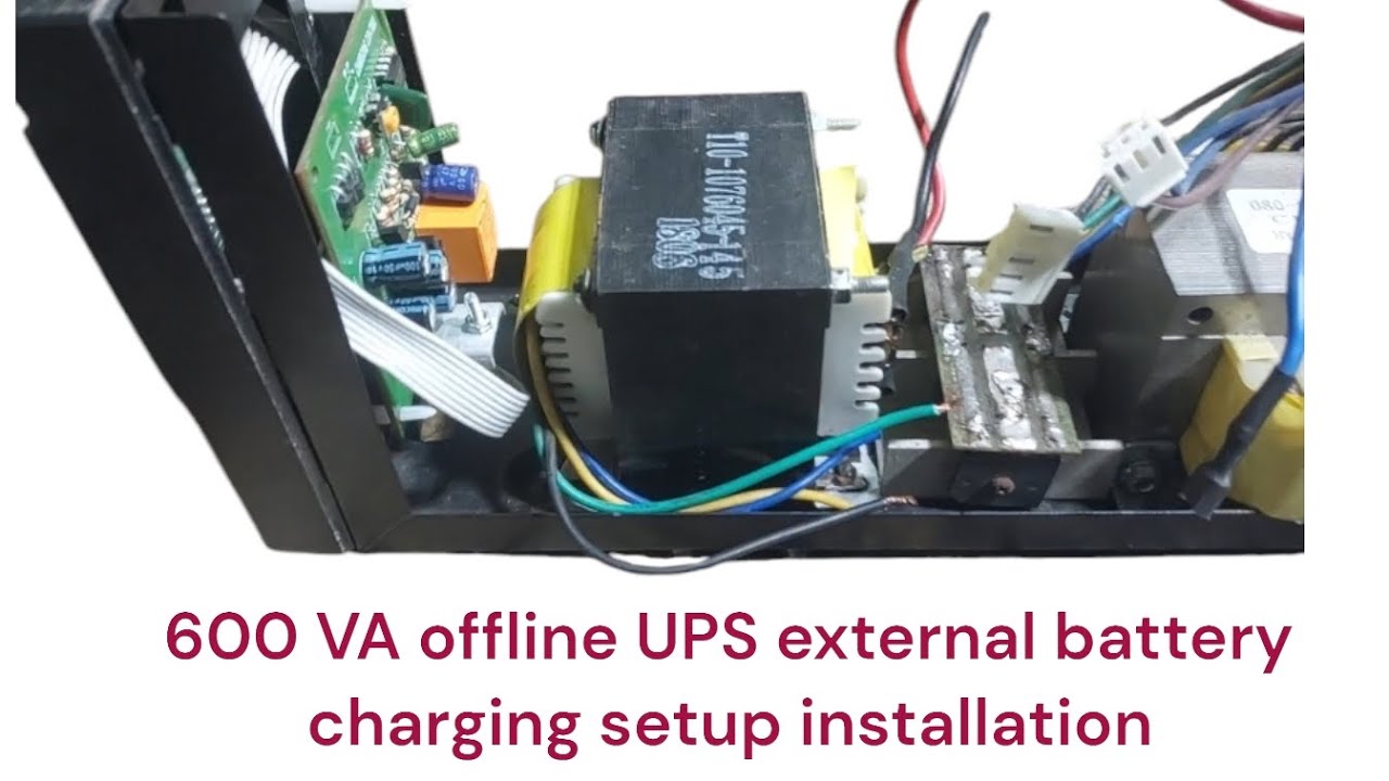 600 VA offline UPS external battery charging#setup#installation - YouTube