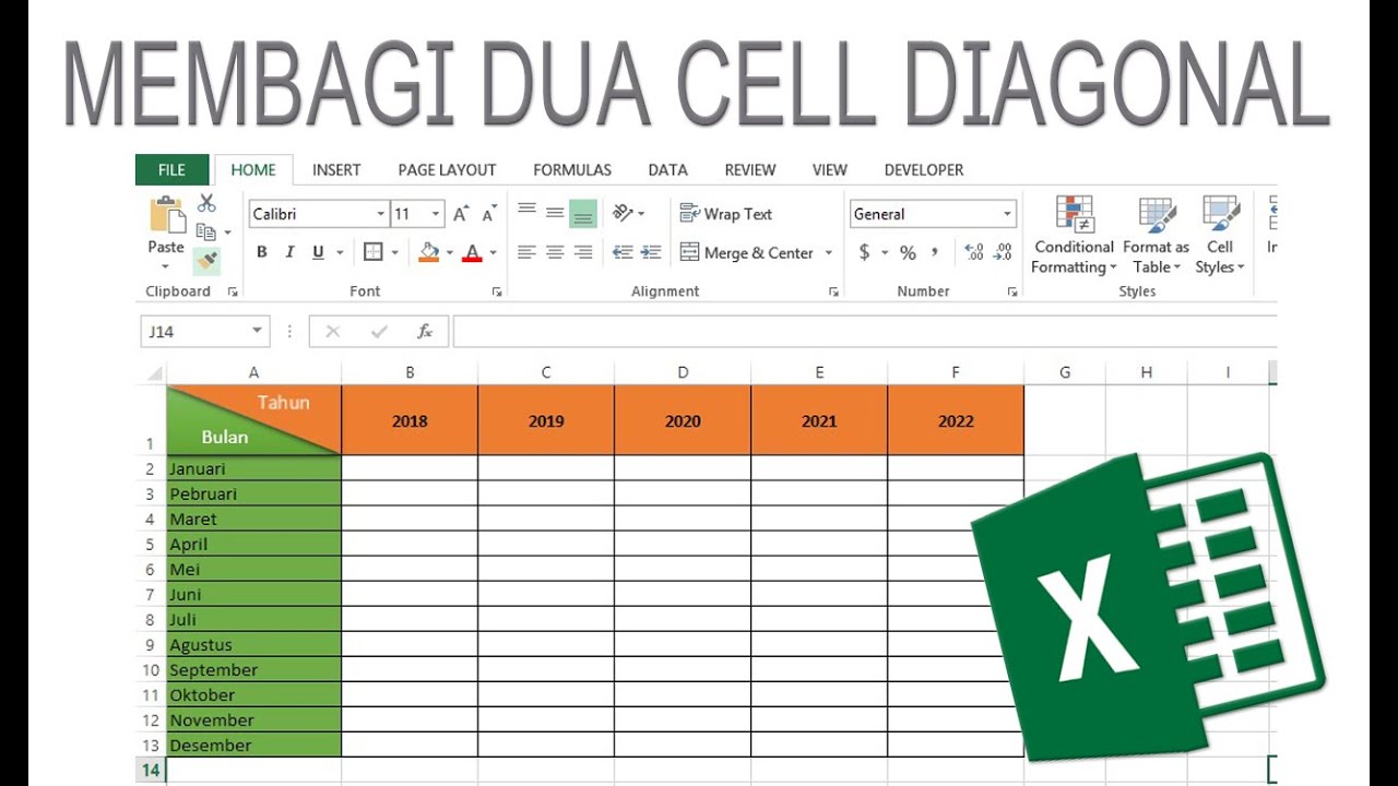 CARA MEMISAH 2 CELL EXCEL SECARA DIAGONAL - YouTube