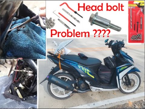 Mio I 125 loosetrhead cylinder head bolt - YouTube