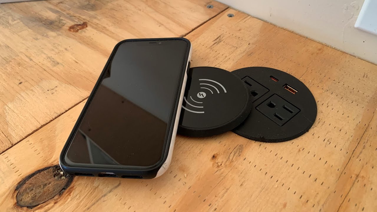 Wireless & Wired Charging Port for Desk, Table, or Work Bench by XBA ...