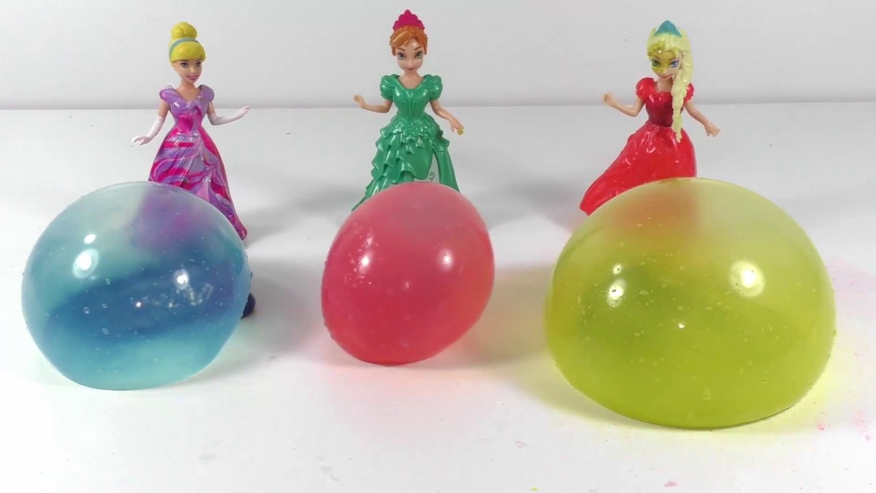 DIY SLIME BUBBLES And Disney Princesses Gets Slimed Cinderella Elsa ...