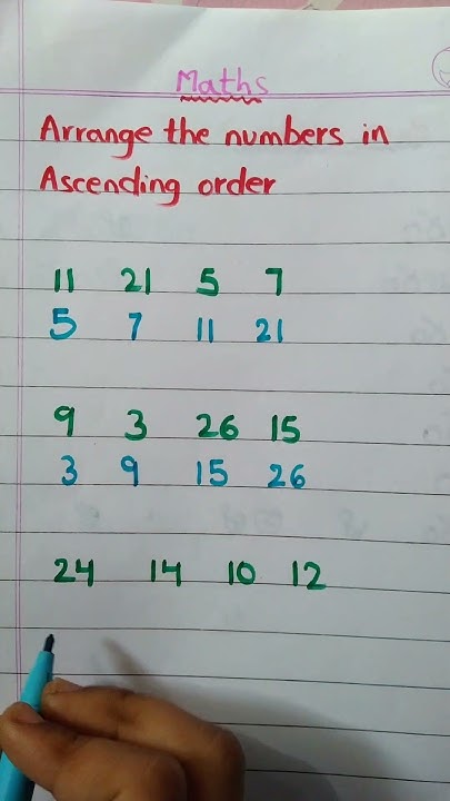 Arrange the numbers in Ascending order #shorts #short #youtubeshorts # ...