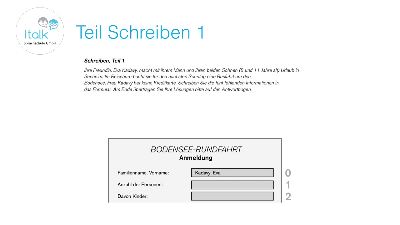 How to pass your A1 TELC exam cortesy of Italk Sprachschule Zürich ...