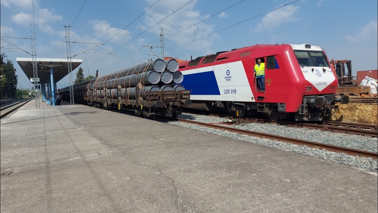Adtranz: Steel pipe train at Thiva - YouTube