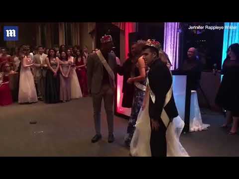 Moment Liberty High School students crown Edgar as Prom King - YouTube