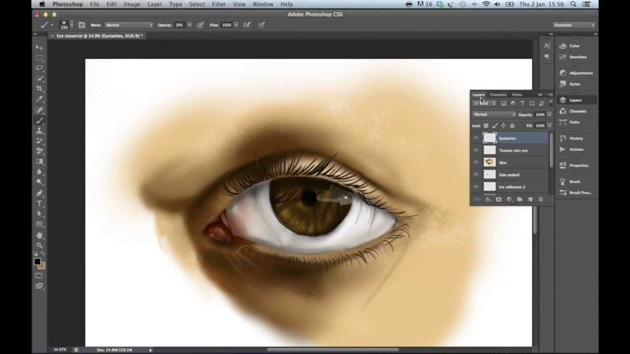Digital Painting Eye Tutorial on Photoshop CS5 - YouTube