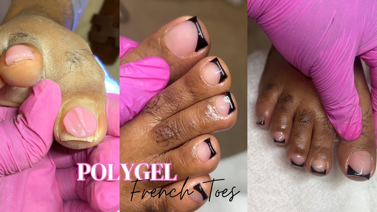 Polygel french toes | Polygel toes tutorial no tips | What me work ...