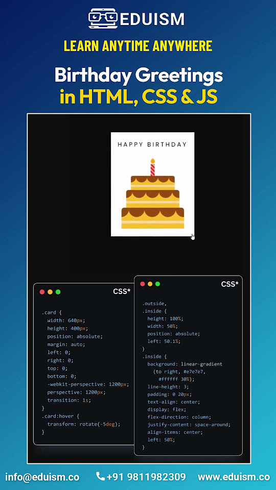 Birthday Greetings In Html Css And Js Coding Css Html Javascript Js Cssbeginners Htmlcss