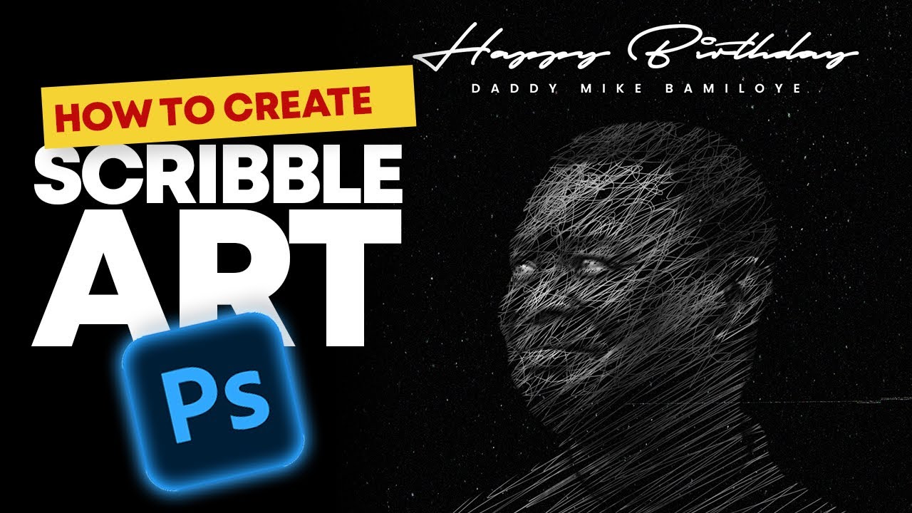How to create SCRIBBLE ART in Photoshop || Step-by-Step Tutorial - YouTube