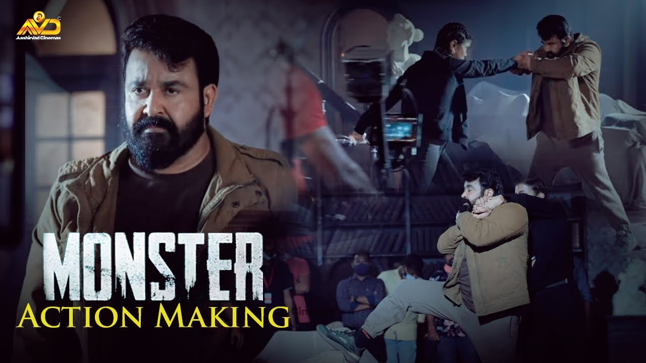 Monster Movie Action Making | Mohanlal | Vysakh | Stunt Silva | Manchu Lakshmi | Aashirvad ...