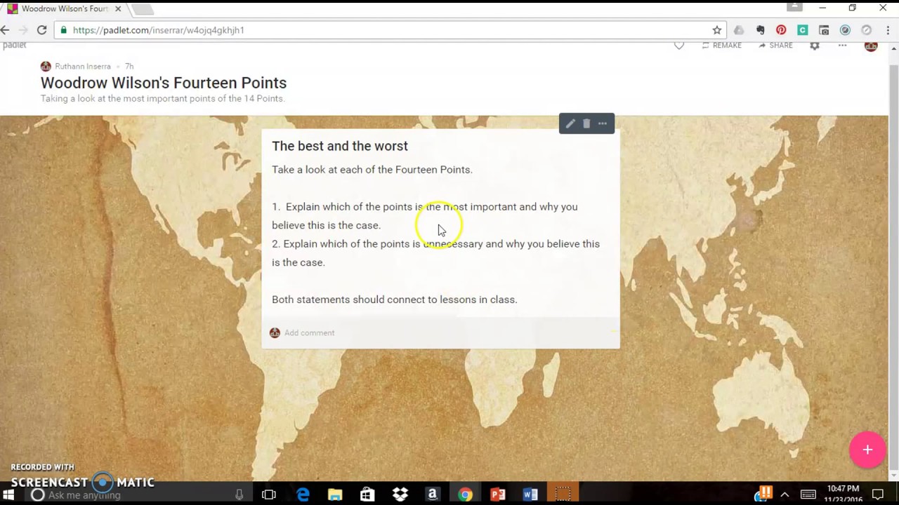 World War I Padlet Assignment - YouTube