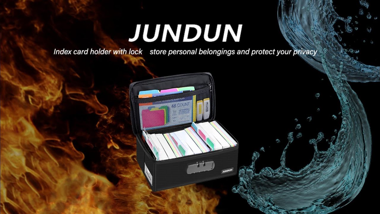 JUNDUN Index Card Holder with Lock fits 1200 3x5 Inch Flash Cards - YouTube