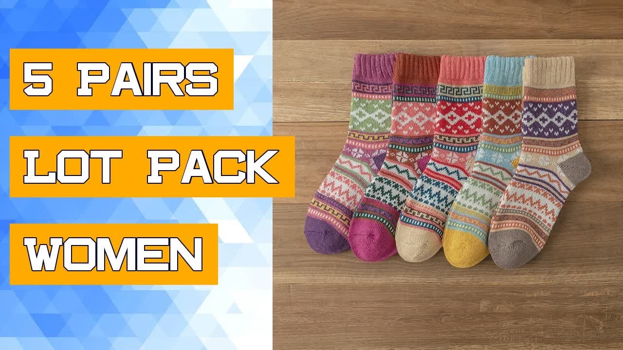 5 Pairs Lot Pack Women Socks Autumn Winter Snow Thickened Thermal Warm ...