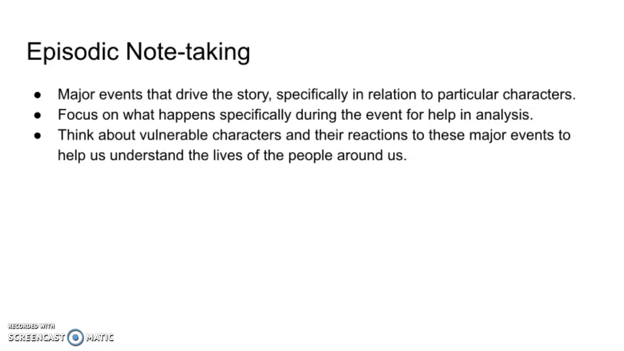 Episodic Note Taking - YouTube
